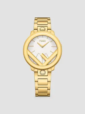 Fendi Run Away Yellow Gold Bracelet Watch - Gold Multi
