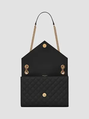Saint Laurent Envelope Shoulder Bag - Black