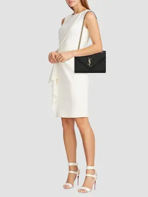 Saint Laurent Envelope Shoulder Bag - Black