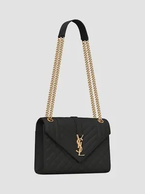 Saint Laurent Envelope Shoulder Bag - Black