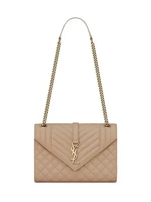 Saint Laurent Envelope Shoulder Bag - Dark Beige