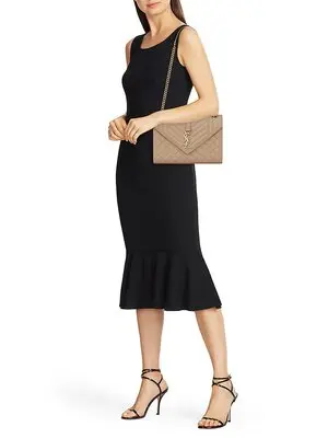 Saint Laurent Envelope Shoulder Bag - Dark Beige