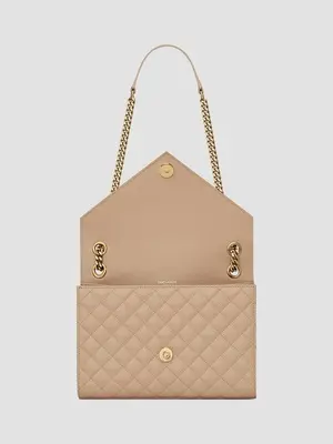 Saint Laurent Envelope Shoulder Bag - Dark Beige