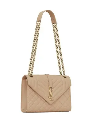 Saint Laurent Envelope Shoulder Bag - Dark Beige