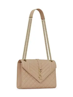 Saint Laurent Envelope Shoulder Bag - Dark Beige