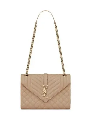 Saint Laurent Envelope Shoulder Bag - Dark Beige