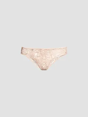 Kiki De Montparnasse Coquette Floral Lace Briefs - Blush