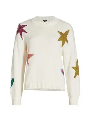 Rails Zoey Knit Star Sweater Ivory Rainbow Stars