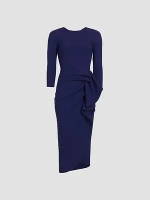 Chiara Boni La Petite Robe Gathered Side Midi-dress Iris