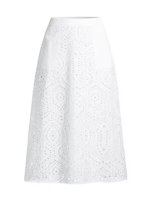 BOSS Vajour Eyelet Skirt - White