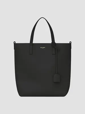 Saint Laurent Shopping Tote Bag In Leather - Nero