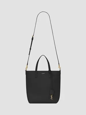 Saint Laurent Shopping Tote Bag In Leather - Nero