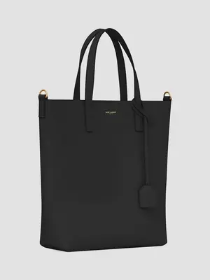 Saint Laurent Shopping Tote Bag In Leather - Nero