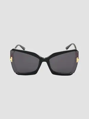 TOM FORD Gia 63mm Butterfly Sunglasses - Black