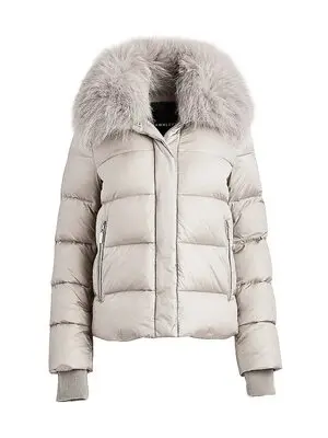 Dawn Levy Women's Vera Fox Fur Puffer Coat - Ice Beige  - Ice Beige
