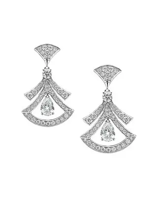 BVLGARI Divas' Dream 18k & Diamond Drop Earrings - White Gold