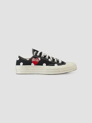 Play Comme Des Garcon Cdg Play X Converse 's Chuck Taylor All Star Polka Dot Low-top Sneakers - Black