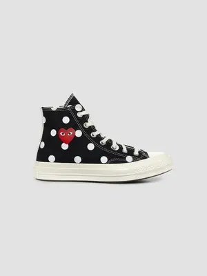 Play Comme Des Garcon Cdg Play X Converse 's Polka Dot High-top Sneakers - Black