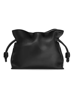 Loewe Women's Mini Flamenco Knot Leather Clutch - Vintage Khaki Black