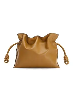 Loewe Women's Mini Flamenco Knot Leather Clutch - Vintage Khaki Rosemary
