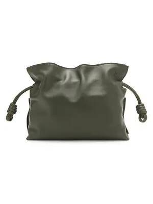 Loewe Women's Mini Flamenco Knot Leather Clutch - Vintage Khaki Vintage Khaki