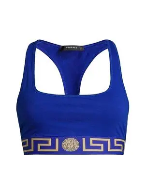 Versace Greca Border Sports Bra Bluette