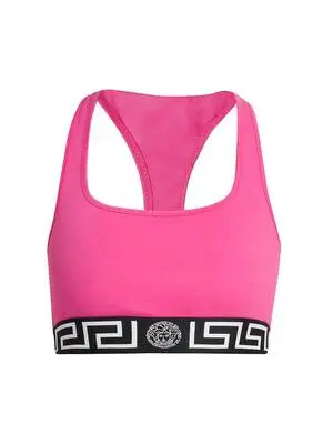 Versace Greca Border Sports Bra Fuxia Black White