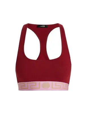 Versace Greca Border Sports Bra Parade Red Fuchsia