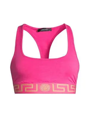 Versace Greca Border Sports Bra Pink