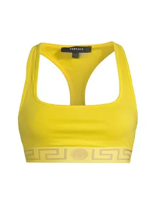 Versace Greca Border Sports Bra Yellow
