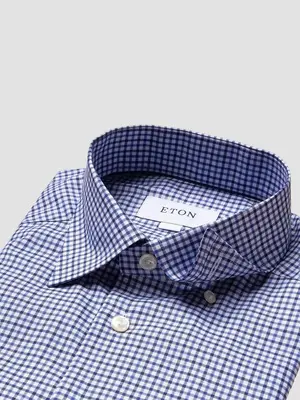 Eton Contemporary-fit Tattersall Check Cotton Long-sleeve Shirt