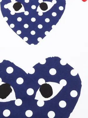 Play Comme Des Garcon Double Polka-dot Heart Tee