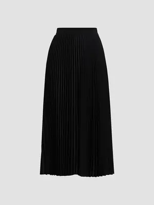 Co Essentials Elastic-waist Pleated Skirt - Black