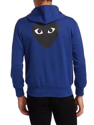 Play Comme Des Garcon Heart Hoodie - Navy
