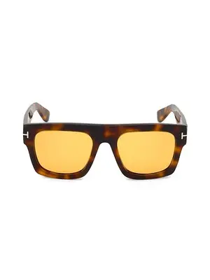 TOM FORD Fausto 53mm Square Sunglasses Brown
