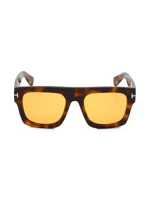 TOM FORD Fausto 53mm Square Sunglasses Havana
