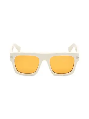 TOM FORD Fausto 53mm Square Sunglasses White