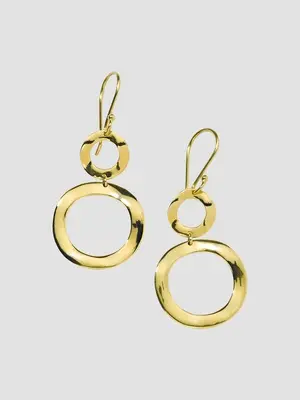 Ippolita Classico Mini 18k Yellow Open Snowman Drop Earrings - Gold