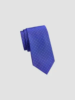 Ralph Lauren Purple Label Pin Dot Silk Tie - Blue