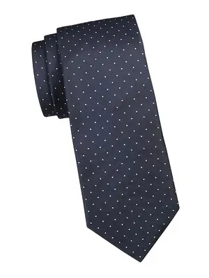 Ralph Lauren Purple Label Pin Dot Silk Tie Navy