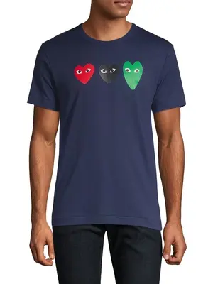 Play Comme Des Garcon Triple Heart Tee