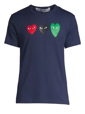 Play Comme Des Garcon Triple Heart Tee