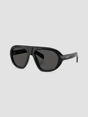Prada 57mm Pilot Sunglasses - Black