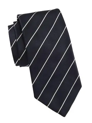 Ralph Lauren Diagonal Stripe Silk Tie - Dark Navy