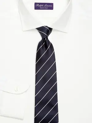 Ralph Lauren Purple Label Diagonal Stripe Silk Tie