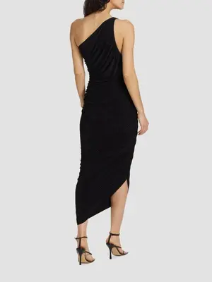 Norma Kamali Diana Ruched One-shoulder Gown - Black