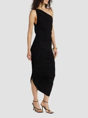 Norma Kamali Diana Ruched One-shoulder Gown - Black