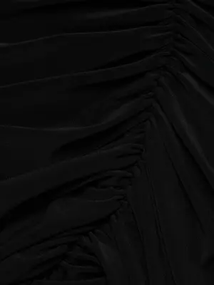 Norma Kamali Diana Ruched One-shoulder Gown - Black