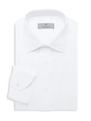 Canali Modern-Fit Basic Dress Shirt - White