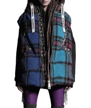 Khrisjoy Iconic Pile Puffer Vest - Check Pile